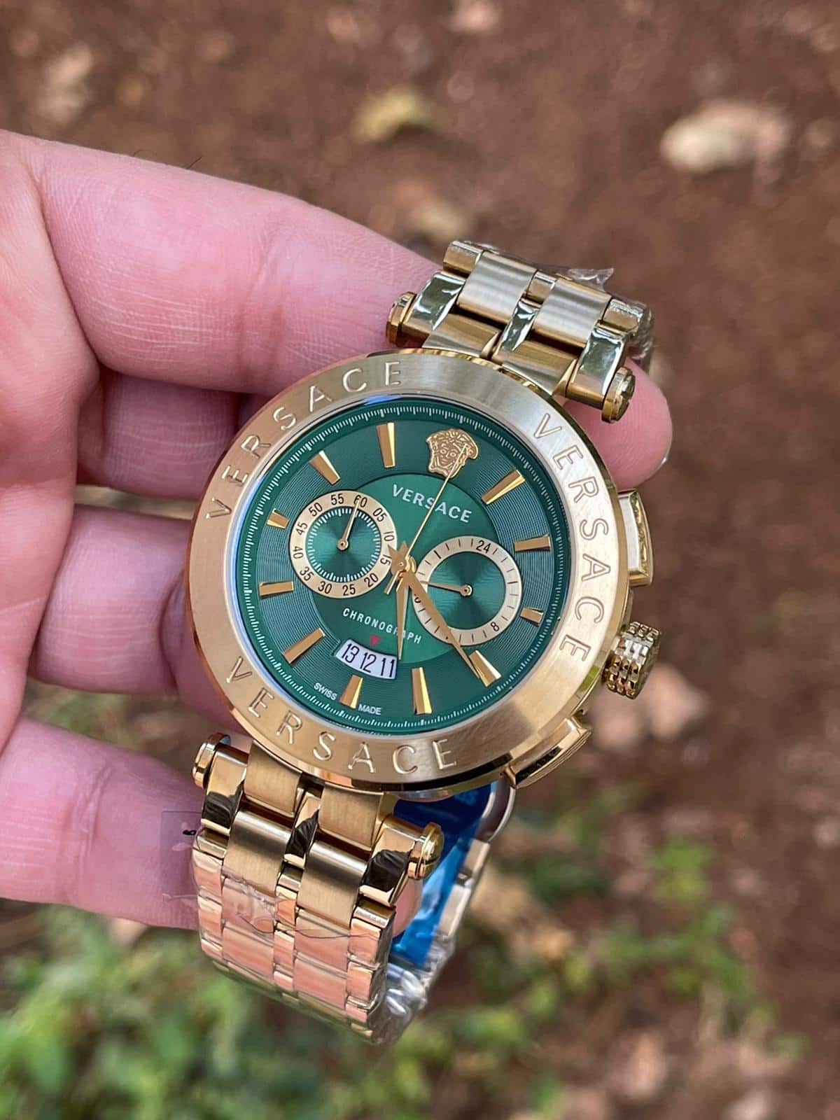 Versace Yeşil Kadran Bronz Kasa Çelik Erkek Saat Modeli L-766